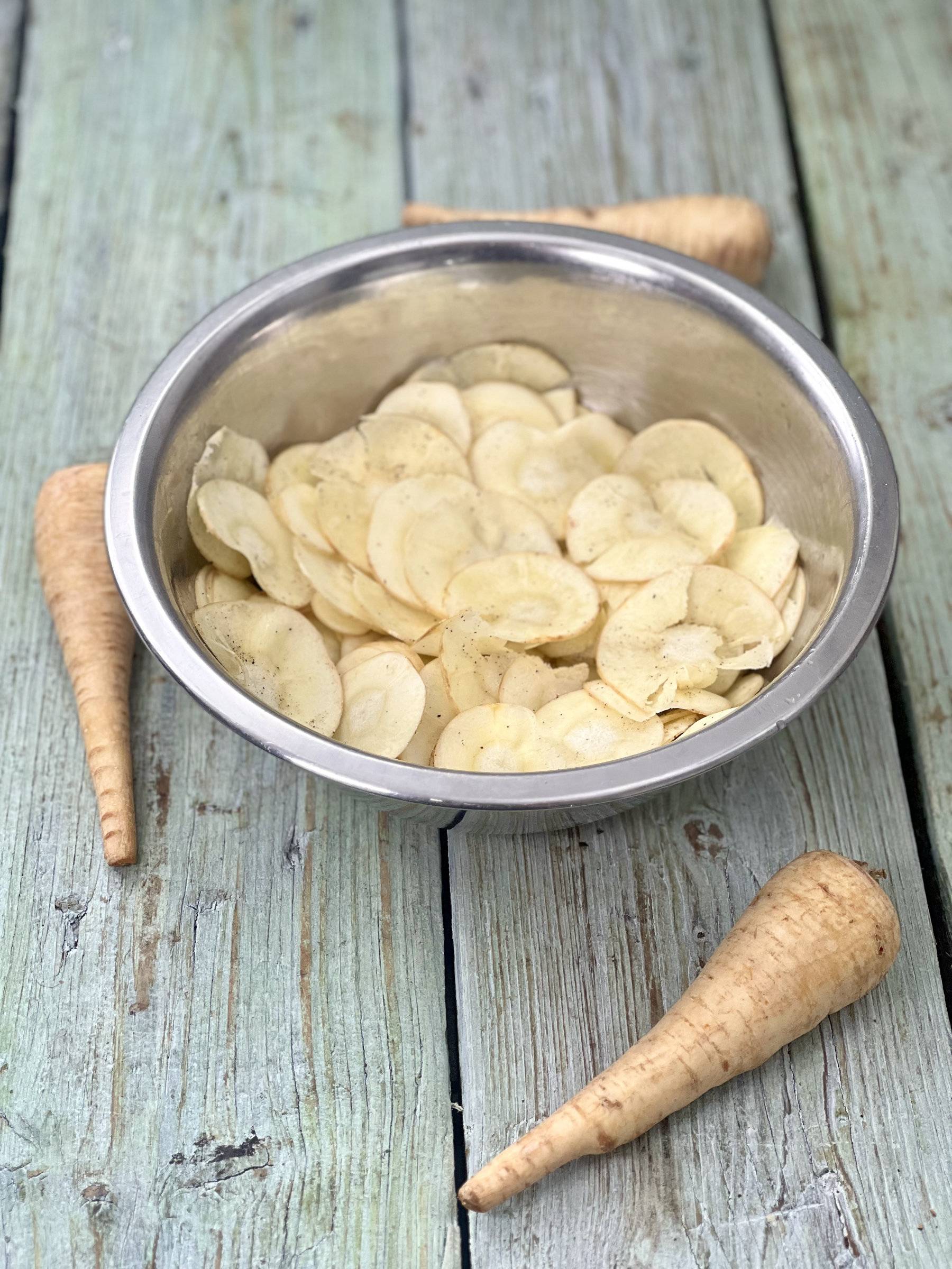 Parsnip Chips (From The Air Fryer) - Let's Go Tomato