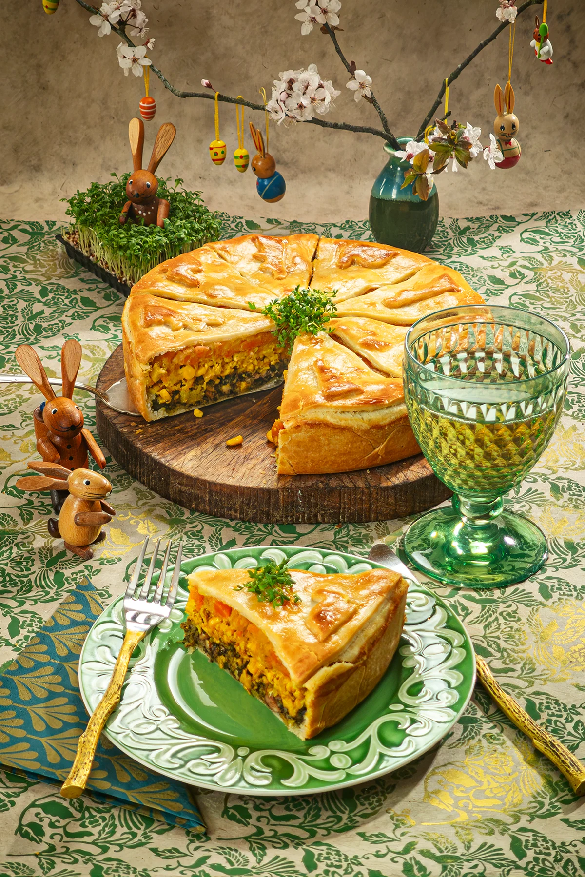 Vegan Easter Pie with Colorful Layers - Let's Go Tomato
